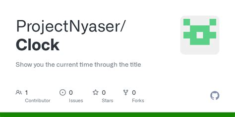 GitHub ProjectNyaser Clock Show You The Current Time Through The Title