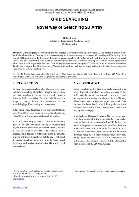 Pdf Grid Searching Novel Way Of Searching 2d Array