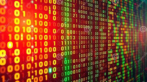 Dynamic Glowing Binary Code Matrix A Vibrant Visual Representation Of Technological Innovation