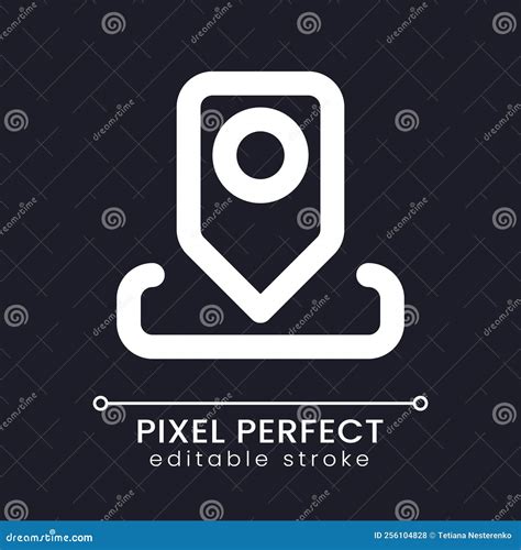 Location Pin Pixel Perfect White Linear Ui Icon For Dark Theme Stock Vector Illustration Of