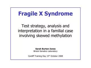 PPT Fragile X Syndrome PowerPoint Presentation Free Download ID 2807548