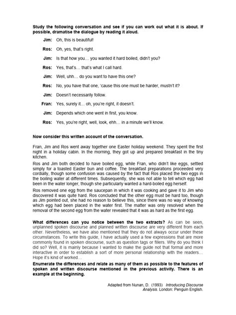 Unit 4 Discourse Analysis Ex 2 Pdf Vocabulary Clause