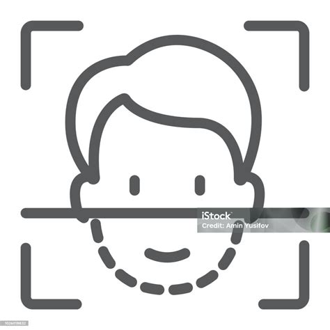 Face Id Line Icon Face Recognition And Face Identification Face