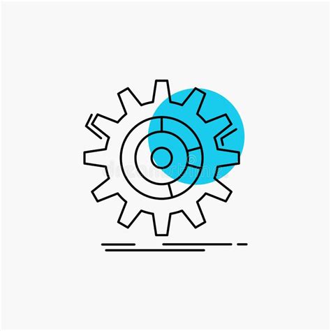 setting data management process progress line icon stock vector