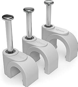 12 Mm Round White Cable Clips Pack Of 100 For Effective Cable