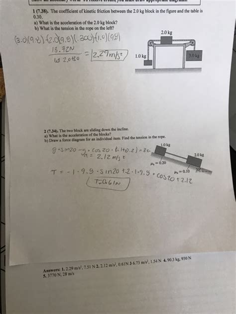 Solved The Coefficient Of Kinetic Friction Between Chegg Com