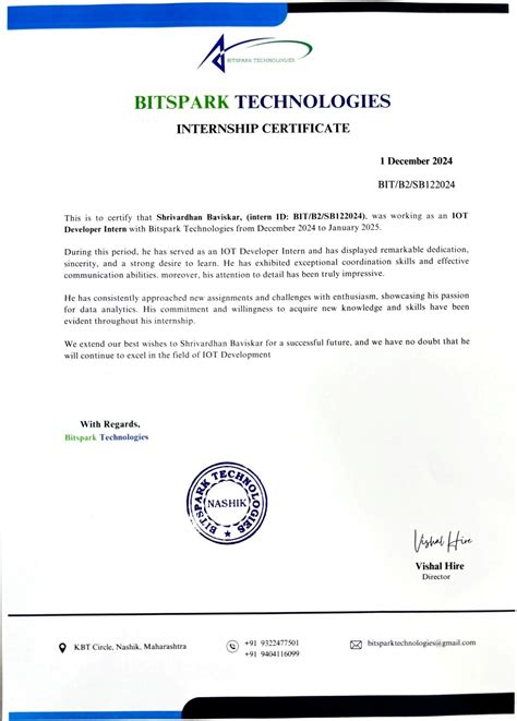 Iot Internshipexperience Programming Technology Shrivardhan