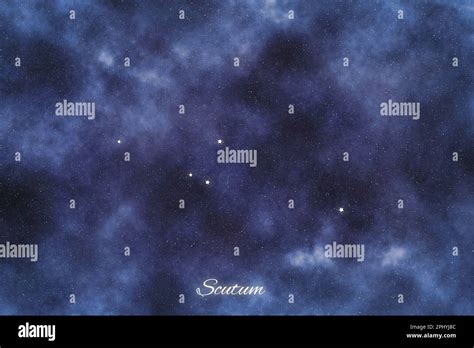 Scutum Star Constellation Brightest Stars Shield Of Sobieski Shield Constellation Stock