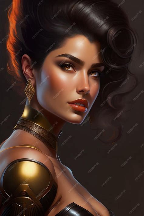 A Beautiful Barbarian And Warrior Woman In Short Tight Clothes