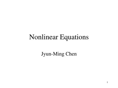 Ppt Nonlinear Equations Powerpoint Presentation Free Download Id