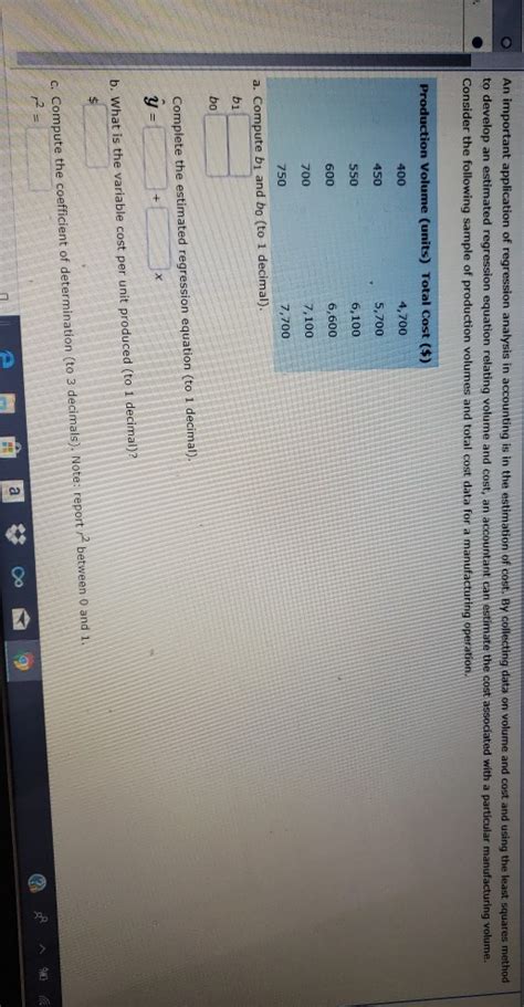 Solved O An Important Application Of Regression Analysis In