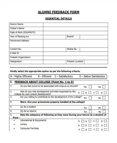 FREE Sample Faculty Feedback Forms In PDF MS Word