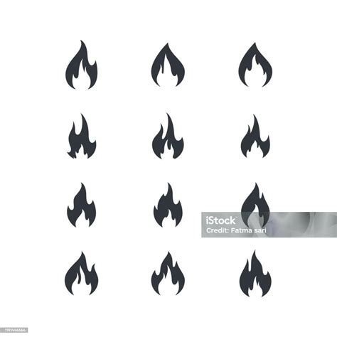 Ikon Vektor Simbol Api Ilustrasi Stok Unduh Gambar Sekarang Api Api Berkobar Api Unggun