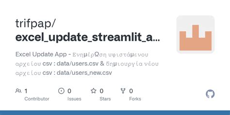 Github Trifpapexcelupdatestreamlitapp Excel Update App