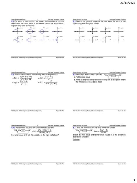 Ch08 Root Locus Techniques Assignment Pdf Control Theory Damping