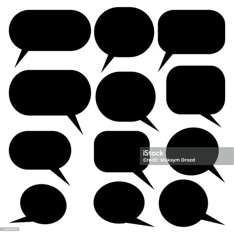 말풍선 세트입니다 거품 텍스트 만화 채팅 상자 메시지 상자를 말합니다 빈 빈 벡터 흰색 연설 거품 만화 풍선 단어 디자인 공란에 대한 스톡 벡터 아트 및 기타 이미지