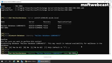 Move And Rename Default Mailbox Database Path In Exchange 2019