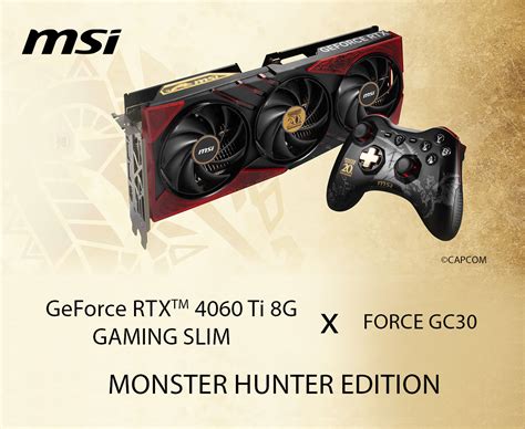 MSI Gaming GeForce RTX 4060 Ti Video Card RTX 4060 Ti 8G GAMING SLIM MONSTER HUNTER EDITION ...