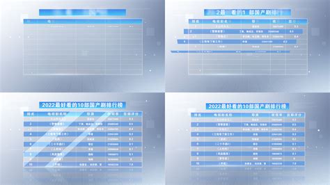 简洁数据表格排行榜ae模板下载