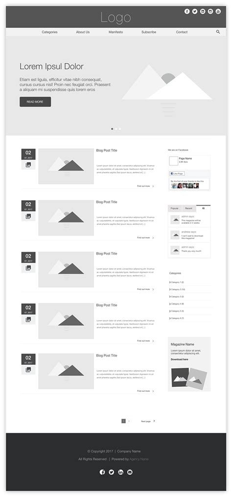 Blog Wireframe Concept Behance