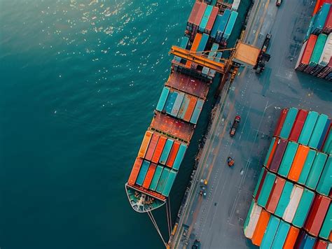 Cargo Ship With Containers Unloading At The Berth Of The Cargo Port Neural Network Ai Generated