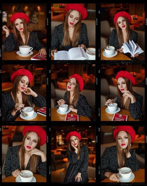 Девушка в кофейне Фотосессия Кофейная девушка Французские девушки