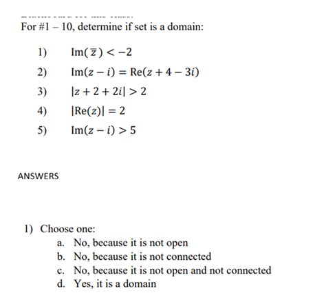 Solved For 1 10 Determine If Set Is A Chegg Com