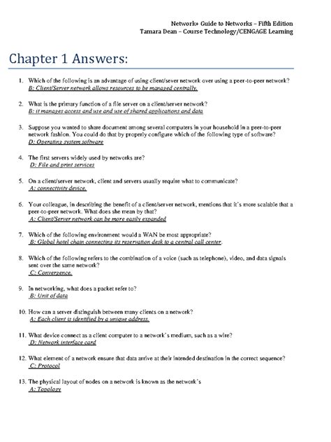 Chapter Answers Fifth Edition Correct Answers Network Guide To Networks Fifth Edition