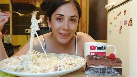 მუკბანგი სპაგეტი ნაღების სოუსში🍝და ტორტი ნი🍰ბინა გავყიდე აიფონი უნდა ვიყიდო🤣 Youtube