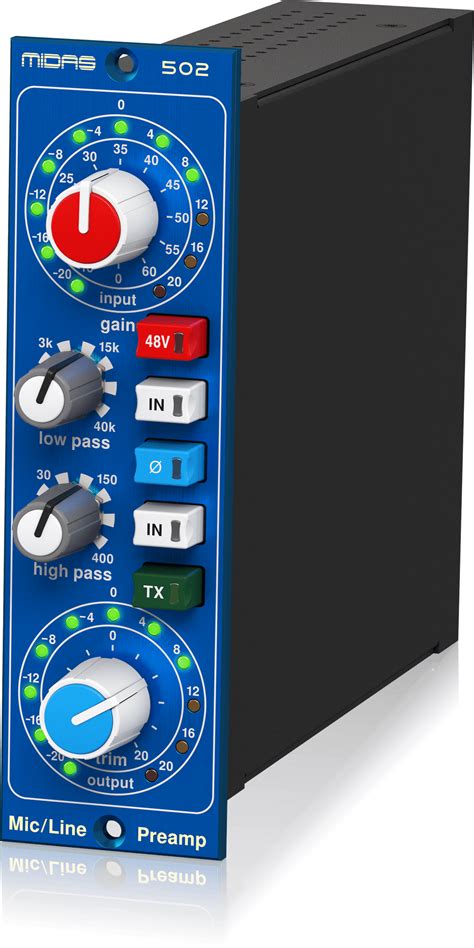 Midas MICROPHONE PREAMPLIFIER 502 V2 500 Series Modular Midas ...