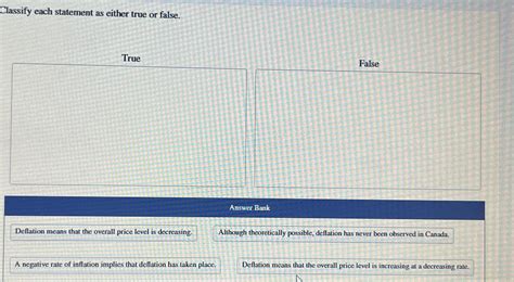 solved classify each statement as either true or