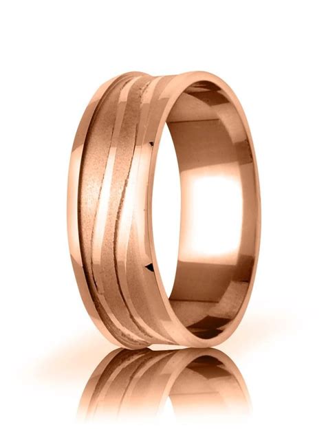 Genuine 14k Rose Gold Polished Diamond Cut Carved Lines Wedding Ring Mm