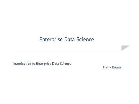 enterprise data science introduction ppt
