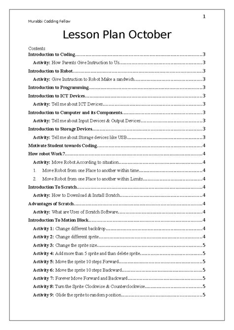 Lesson Plan Scratch Coding Activities For Murabbi Codding Fellow