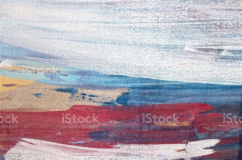 추상 미술 배경입니다 캔버스에 아크릴 페인트의 거친 브러시 스트로크 산에 대한 스톡 사진 및 기타 이미지 산 필기용 잉크 회화 Istock