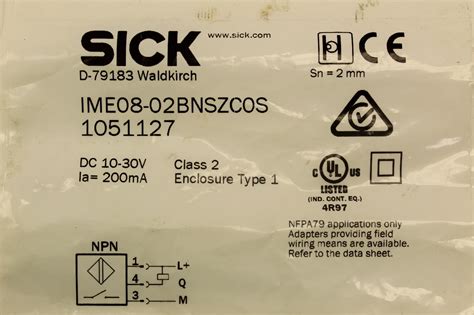 Sick IME08 02BNSZC0S 1051127 Proximity Switch New In Package Sealed PLC Surplus Supply LLC