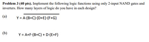 Solved Problem Pts Implement The Following Logic Chegg