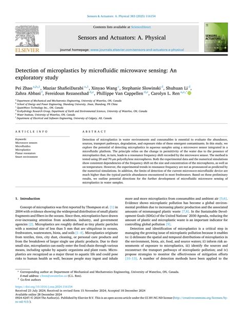 Pdf Detection Of Microplastics By Microfluidic Microwave Sensing An