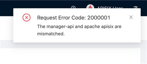The Manager Api And Apache Apisix Are Mismatched · Issue 1811