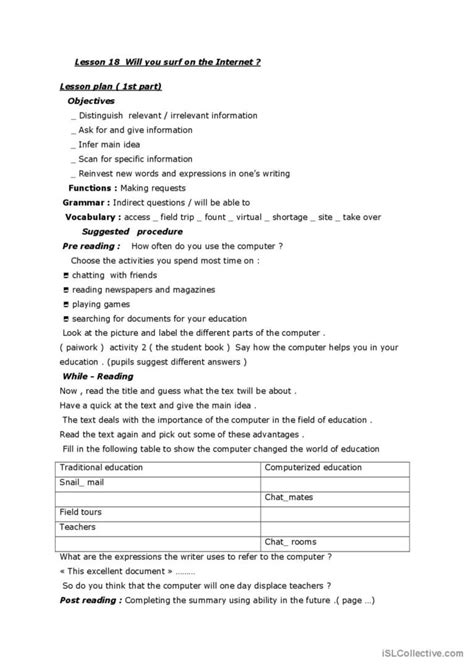 Lesson 18 English Esl Worksheets Pdf And Doc