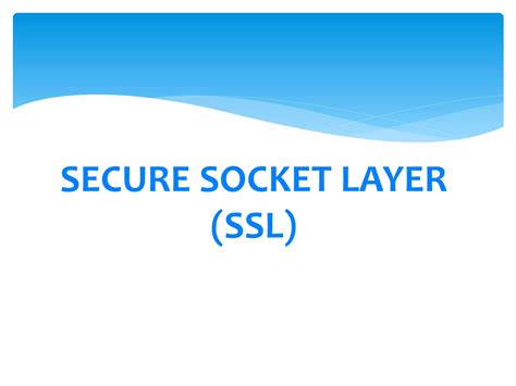 Network Security Secure Socket Layer Pptx