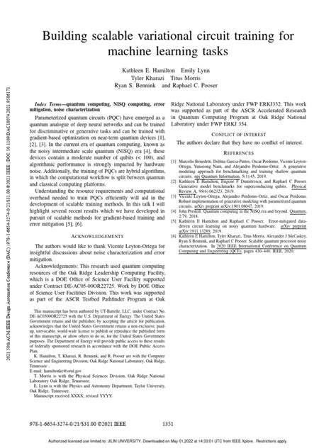 Building Scalable Variational Circuit Training For Machine Learning