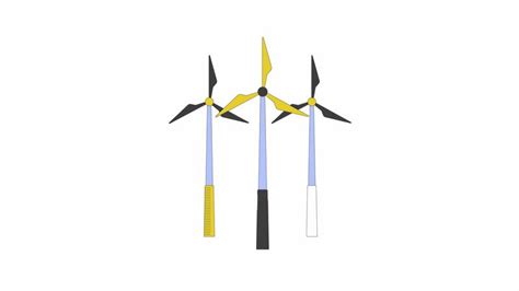 Vertical Wind Turbine Animation A Close Up View Of A Gold Plated