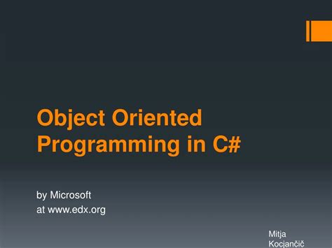 Ppt Object Oriented Programming In C By Microsoft Edx Course