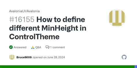 How To Define Different Minheight In Controltheme · Avaloniaui Avalonia · Discussion 16155 · Github