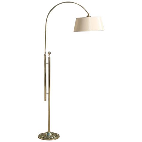 Early 1900s Solid Brass Floor Lamp With Brass Dome Shade For Sale At