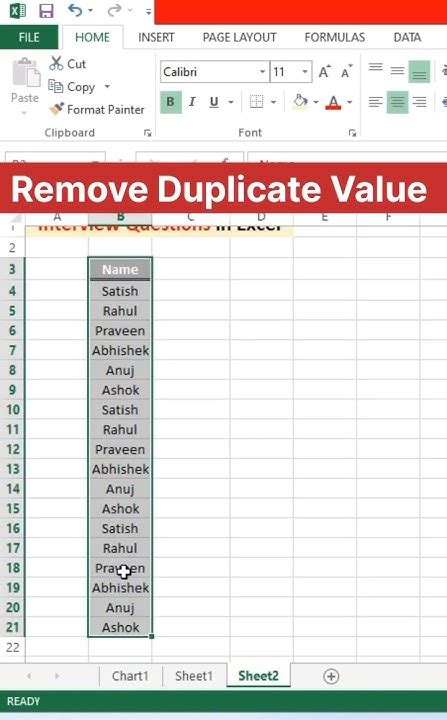 Remove Duplicate Value In Excel Excel Shorts Shortvideo Viralvideo