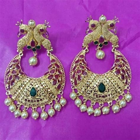 22k Golden 10gm Ladies Gold Earring At ₹ 57130pair In Mangalagiri Id