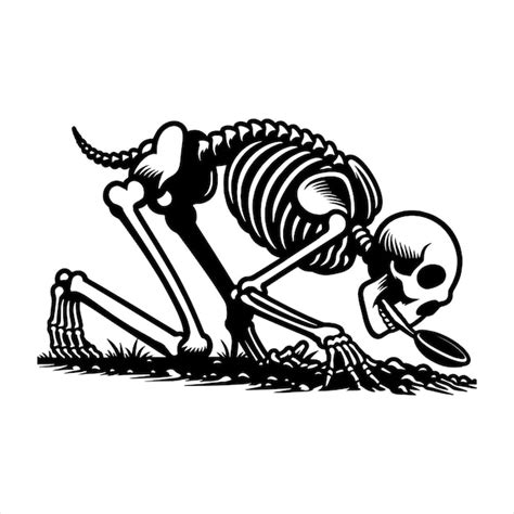 Skeleton Sniffing Ground Svg Premium Ai Generated Vector