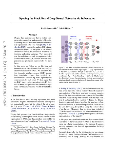 PDF Opening The Black Box Of Deep Neural Networks Via Information